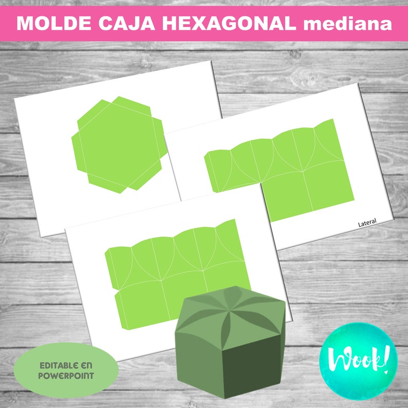 Printable Kit Printable Hexagonal Box Mold 3 Editable Sizes - Etsy