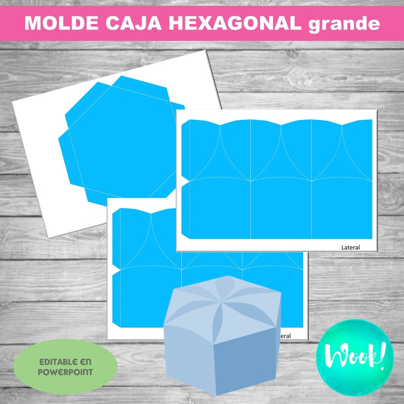 Printable Kit Printable Hexagonal Box Mold 3 Editable Sizes - Etsy
