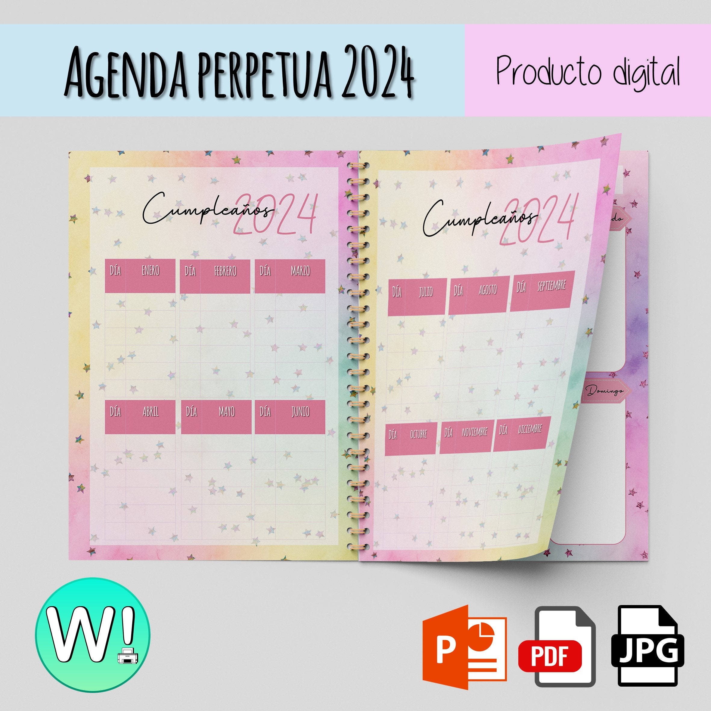 Kit Imprimible Printable Agenda Perpetua Semanal 2024 Cree En Ti - Etsy ...