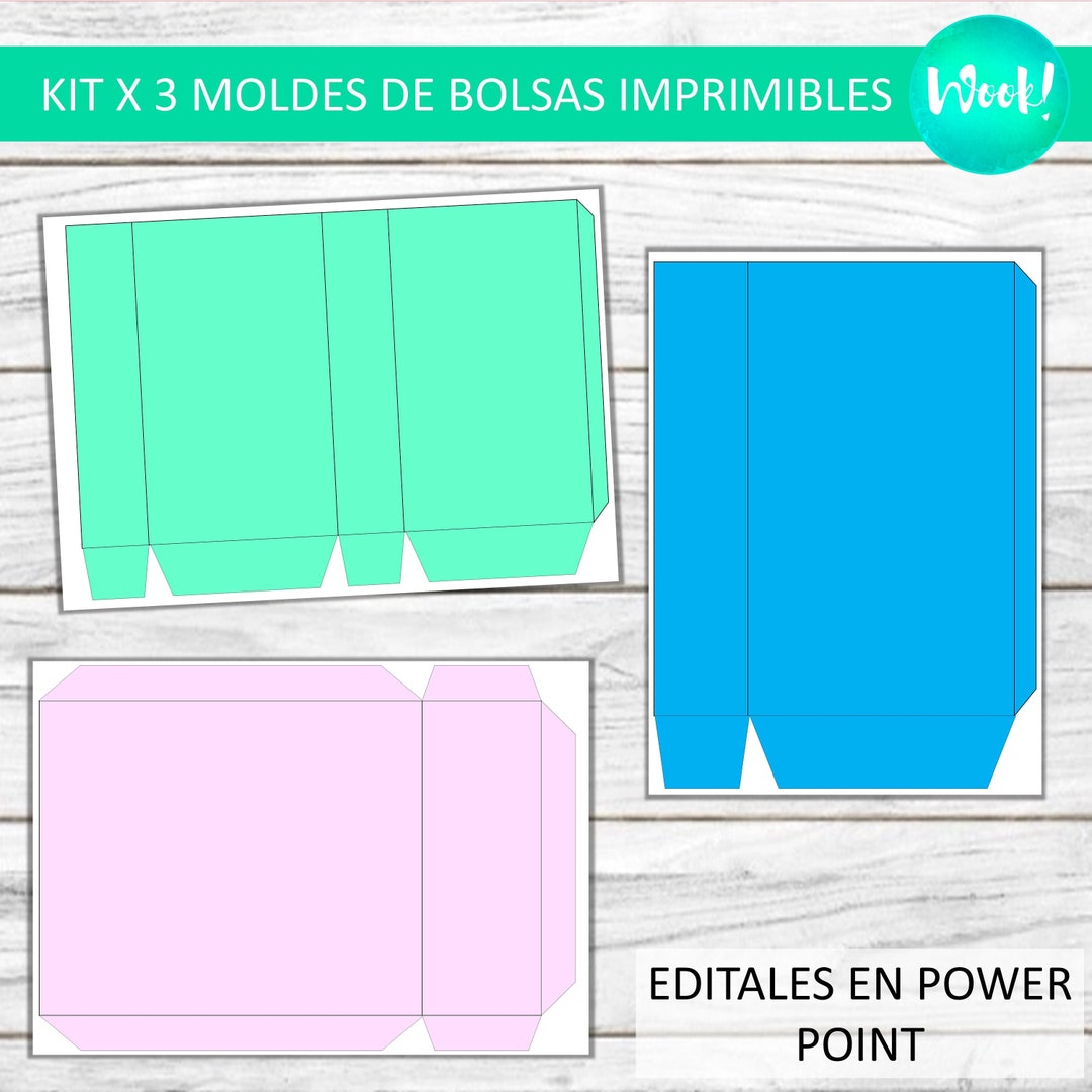 Kit X3 Digital Printable Molds Printable Editable Candy Bag - Etsy