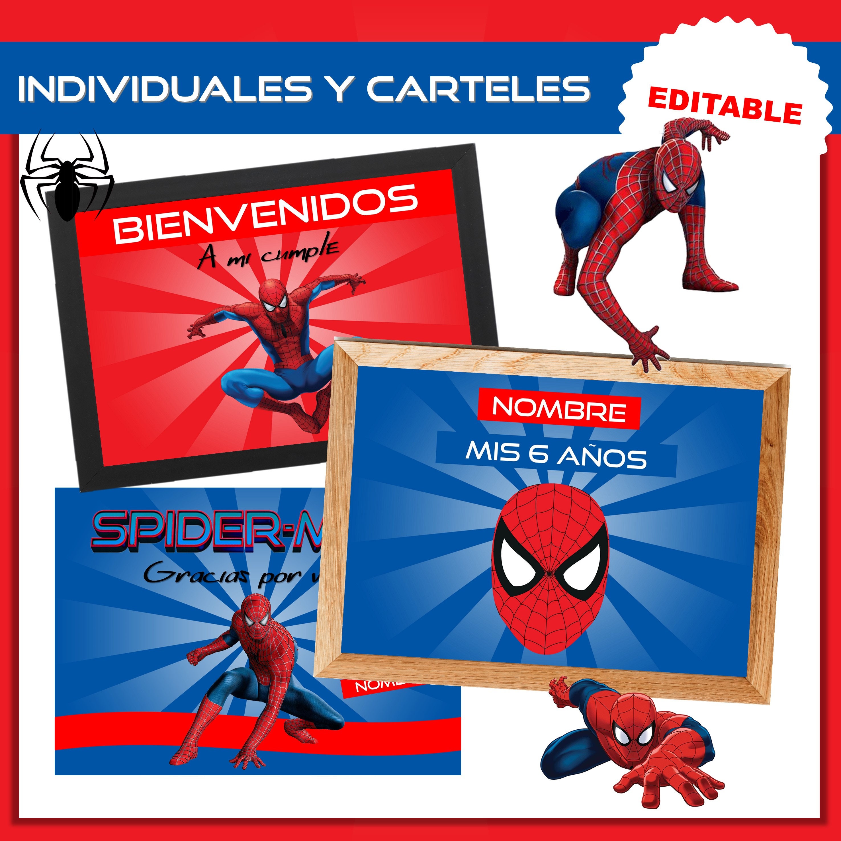 Printable Spiderman Kit 100% Editable Spiderman - Etsy