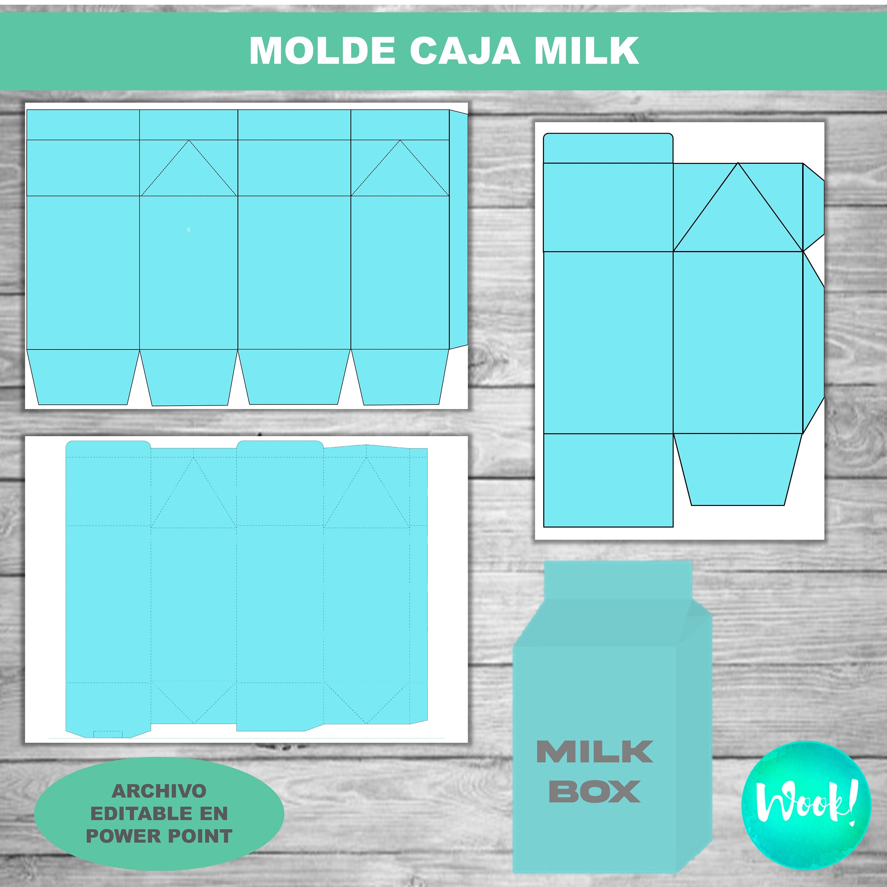 Printable Kit Printable Editable Milk Box Mold - Etsy