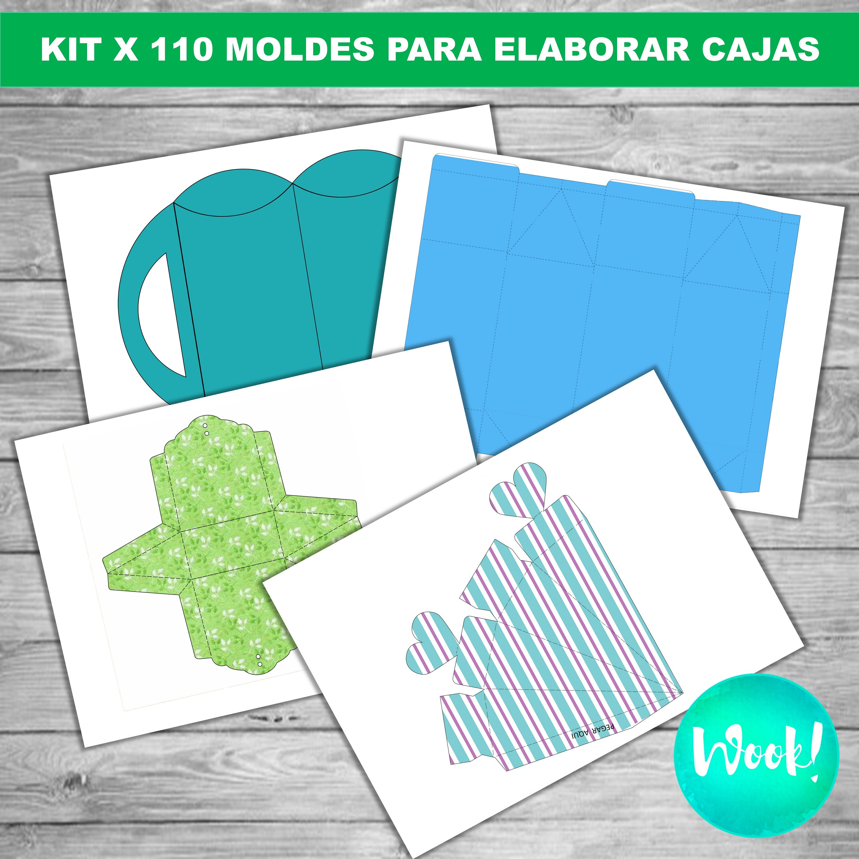 Printable Printable Kit X110 Editable Box Molds Papers - Etsy