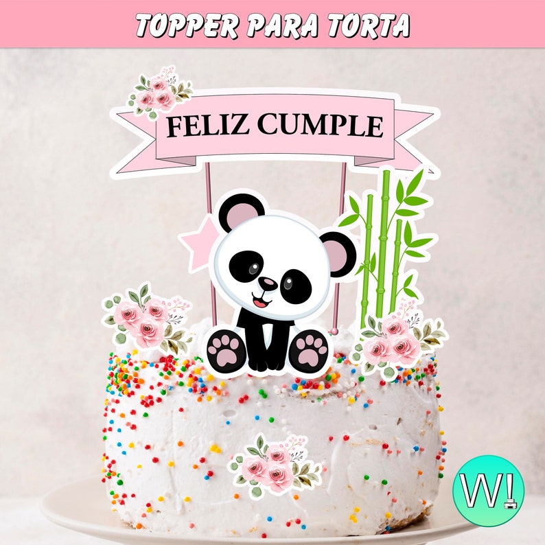 Printable Kit Printable Editable Cake Topper Panda Bear - Etsy