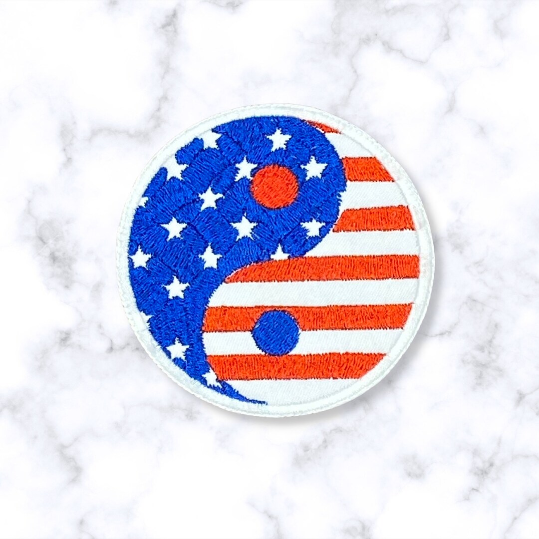 Yin Yang US Flag Patch, United States Flag Patch, Yin Yang Patch, Iron ...