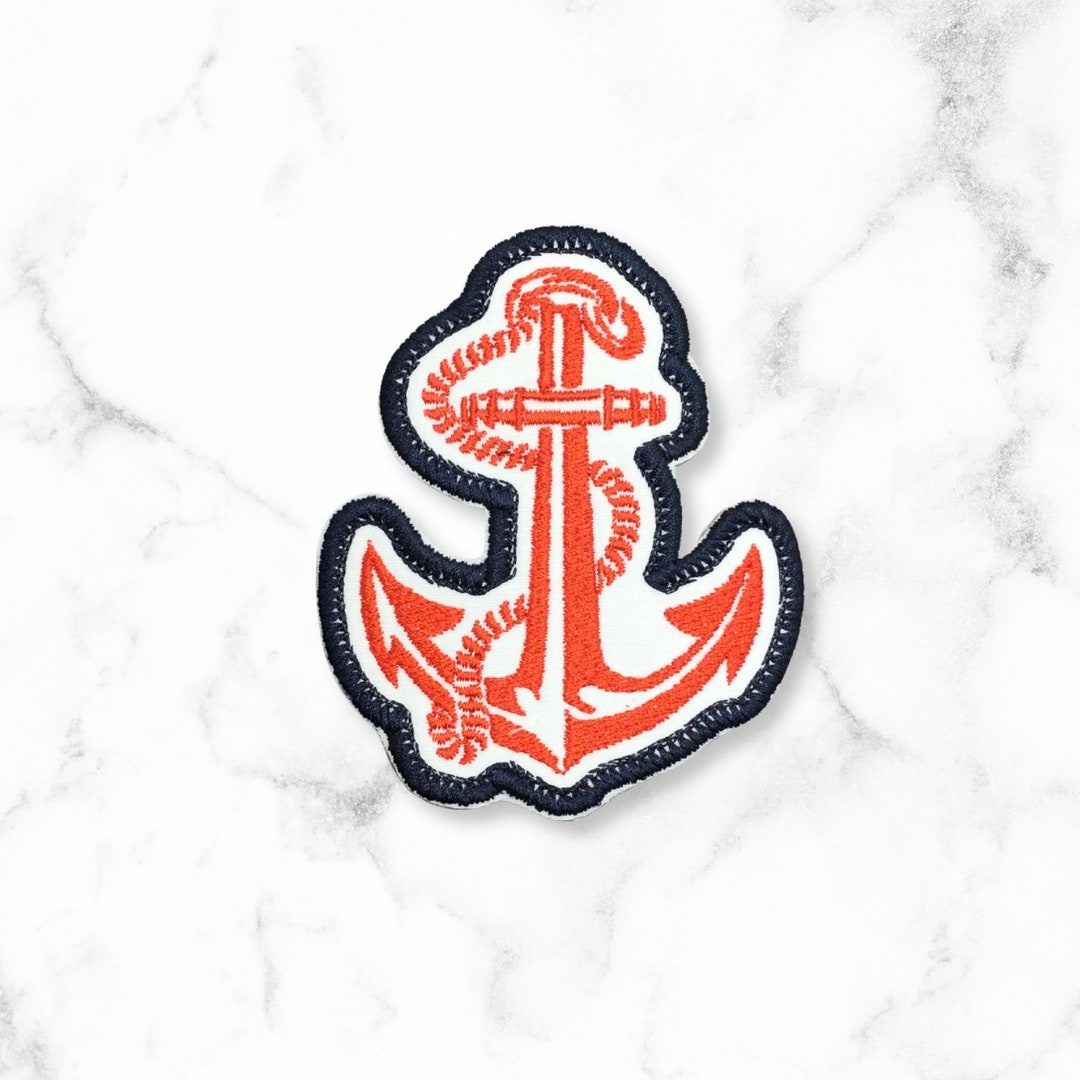 Red Anchor Iron-on Embroidered Patch|sailor Patch|navy Patch - Etsy