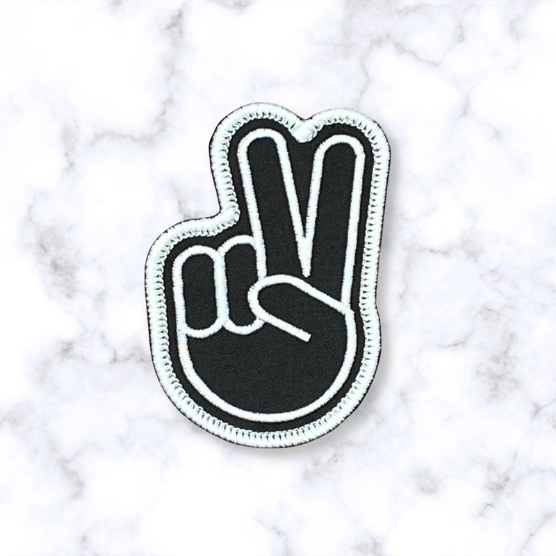 Peace Sign Embroidered Patch - Etsy
