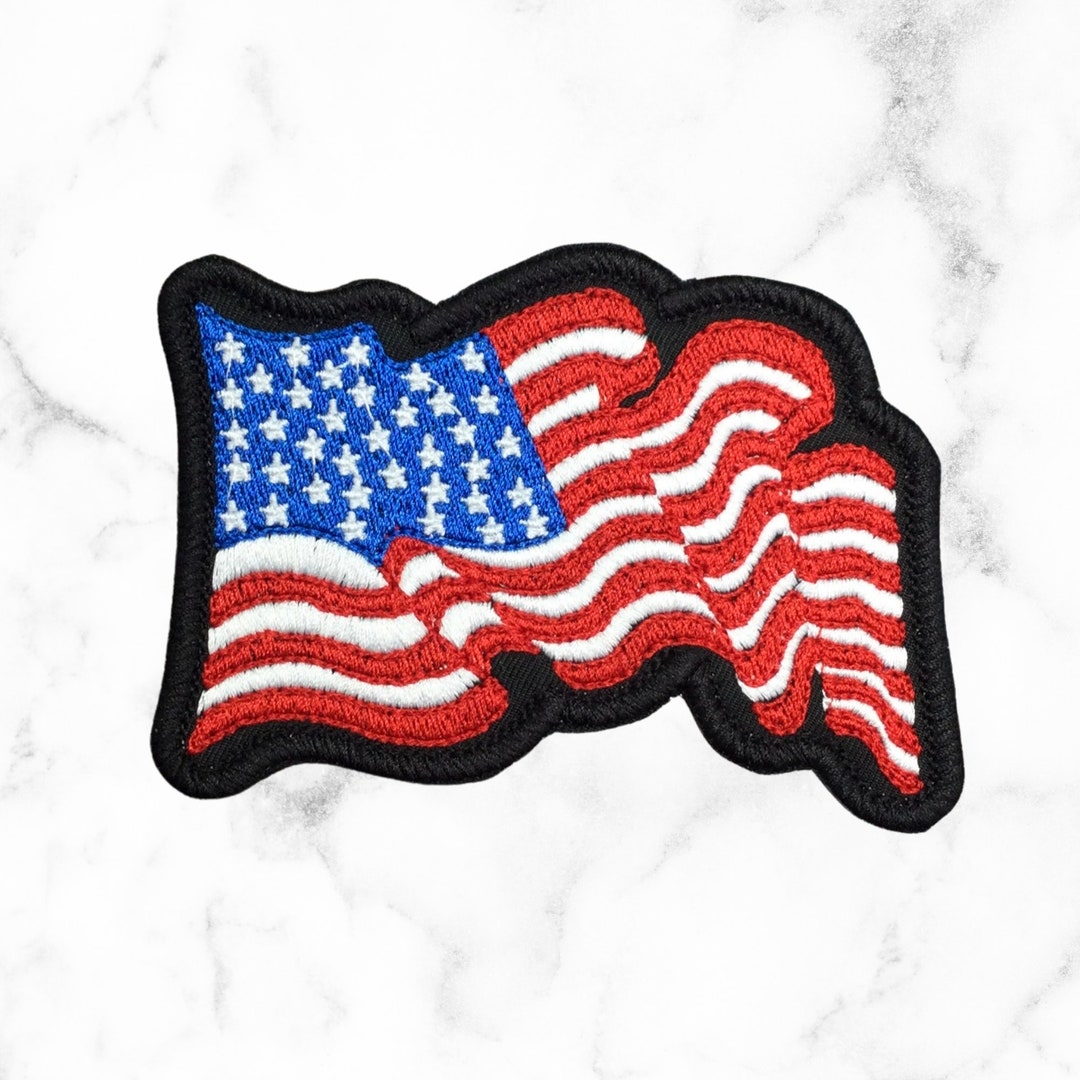 Iron-on American Flag Patch: Embroidered USA Veteran Applique - Etsy