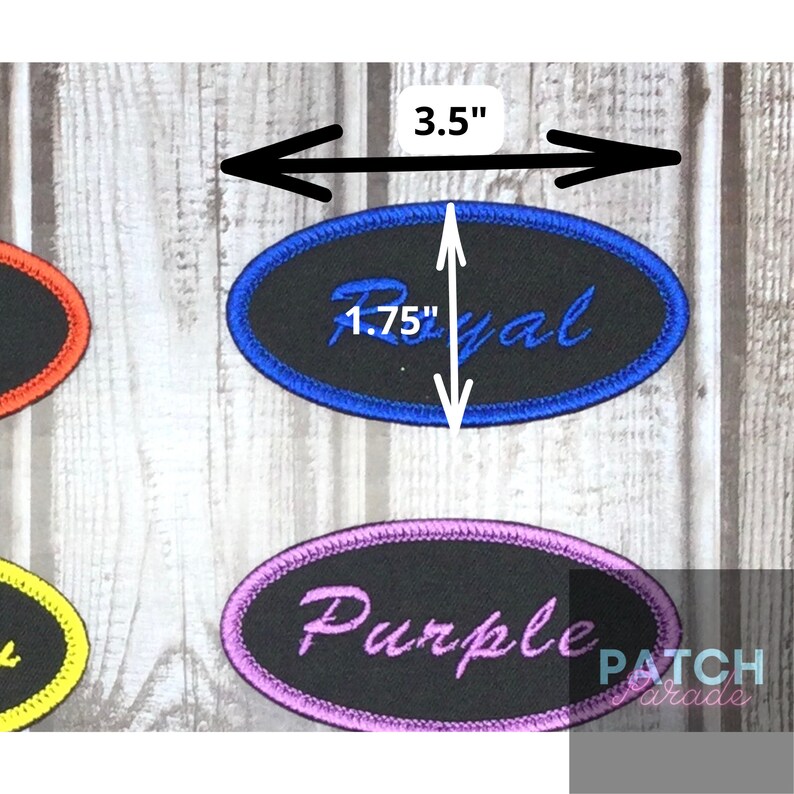 Black Name Tag Black Oval Mechanic Name Patch Embroidered - Etsy