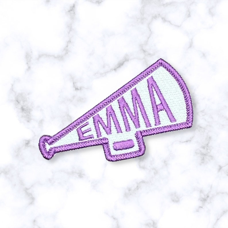 Personalized Megaphone Name Patch School Color Cheerleader - Etsy