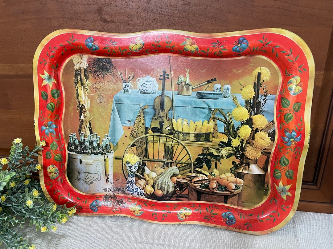 Vintage Harvest Themed Coca Cola Tray // Farmhouse / Country / Retro ...