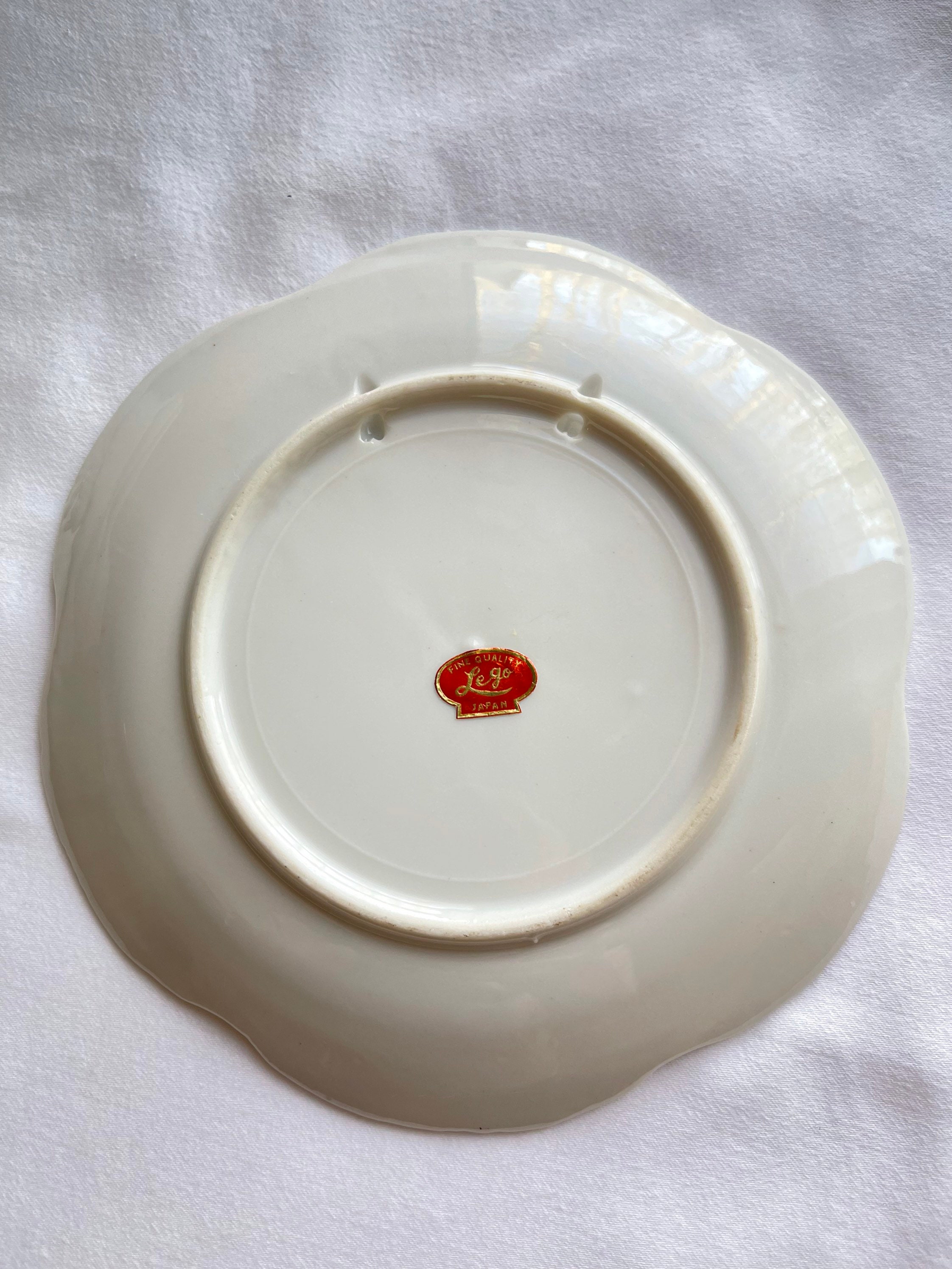 Vintage Set of 4 Lego Japan Decorative Porcelain Fruit Plates Scalloped ...