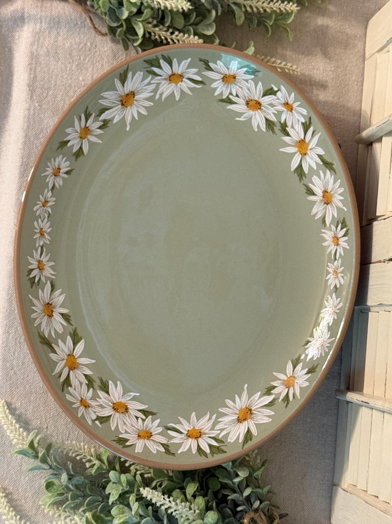 VTG Taylor, Smith & Taylor Lazy Daisy Oval Platter // Made in USA ...