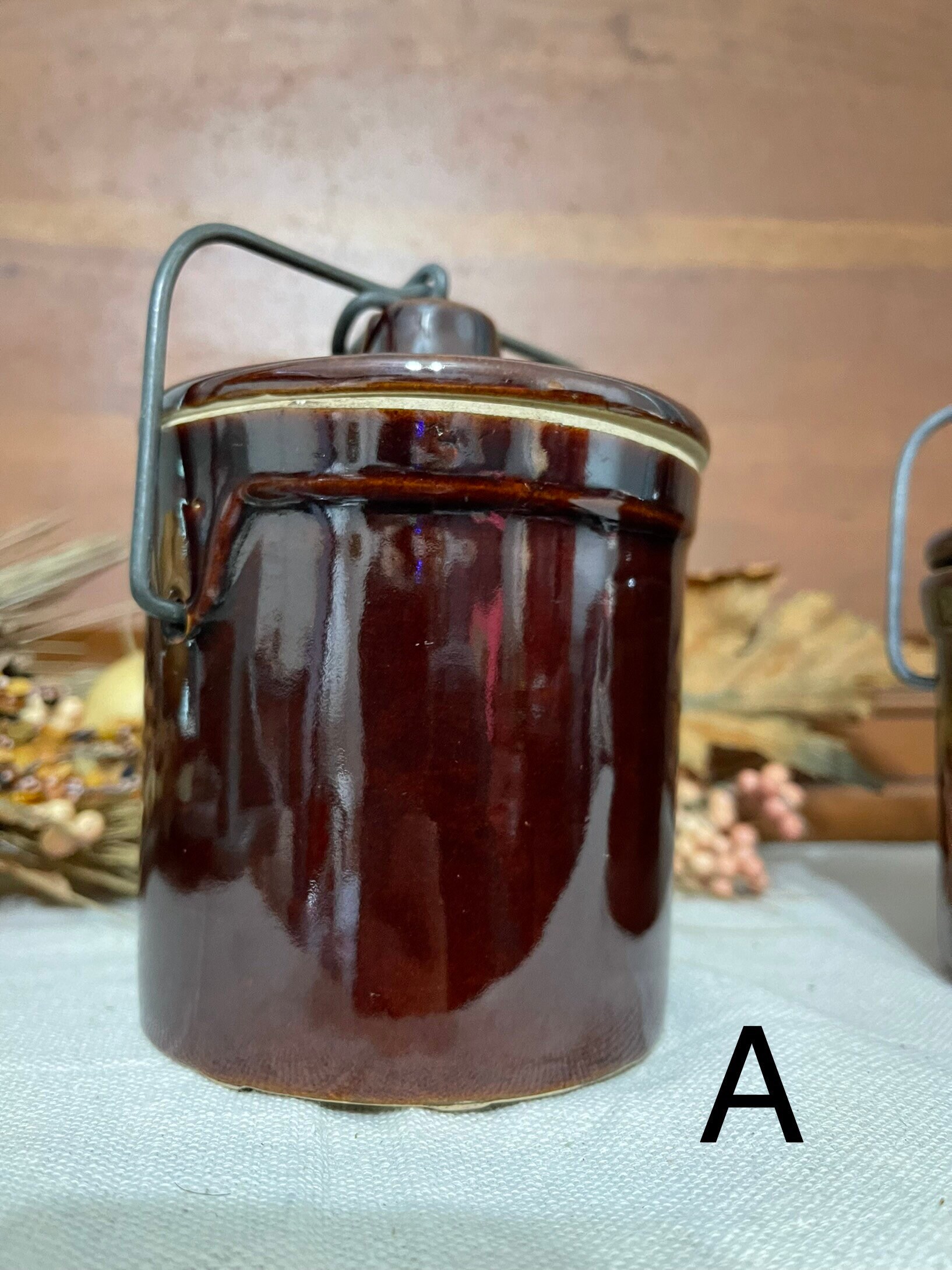 Vintage Cheese/butter Crocks Metal Closure // Farmhouse / French ...