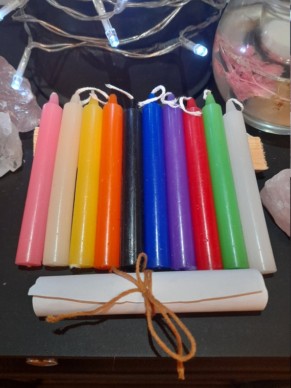 Spell Candles Set. Pack of Ten Assorted Ritual Coloured - Etsy UK