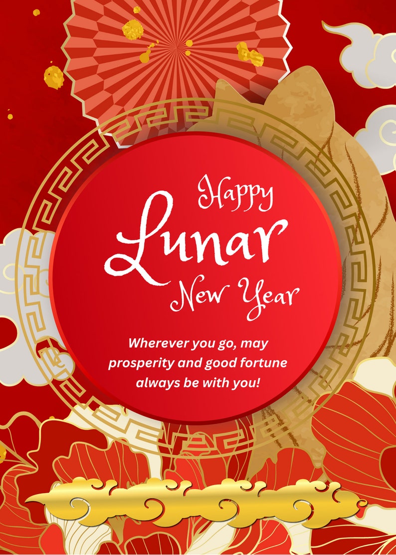 Lunar New Year Cards Chinese Year New Invitations - Etsy