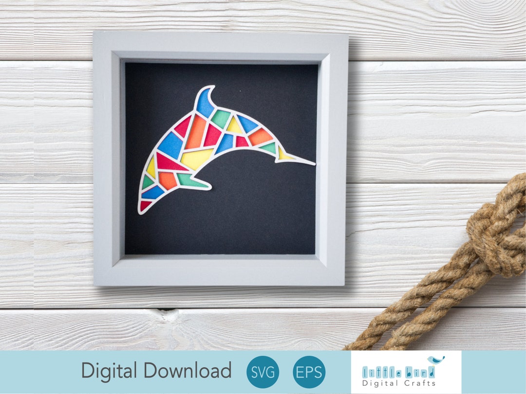 Geometric Dolphin SVG for Shadow Boxes, Layered Dolphin Paper Art SVG for Home Decor - Etsy
