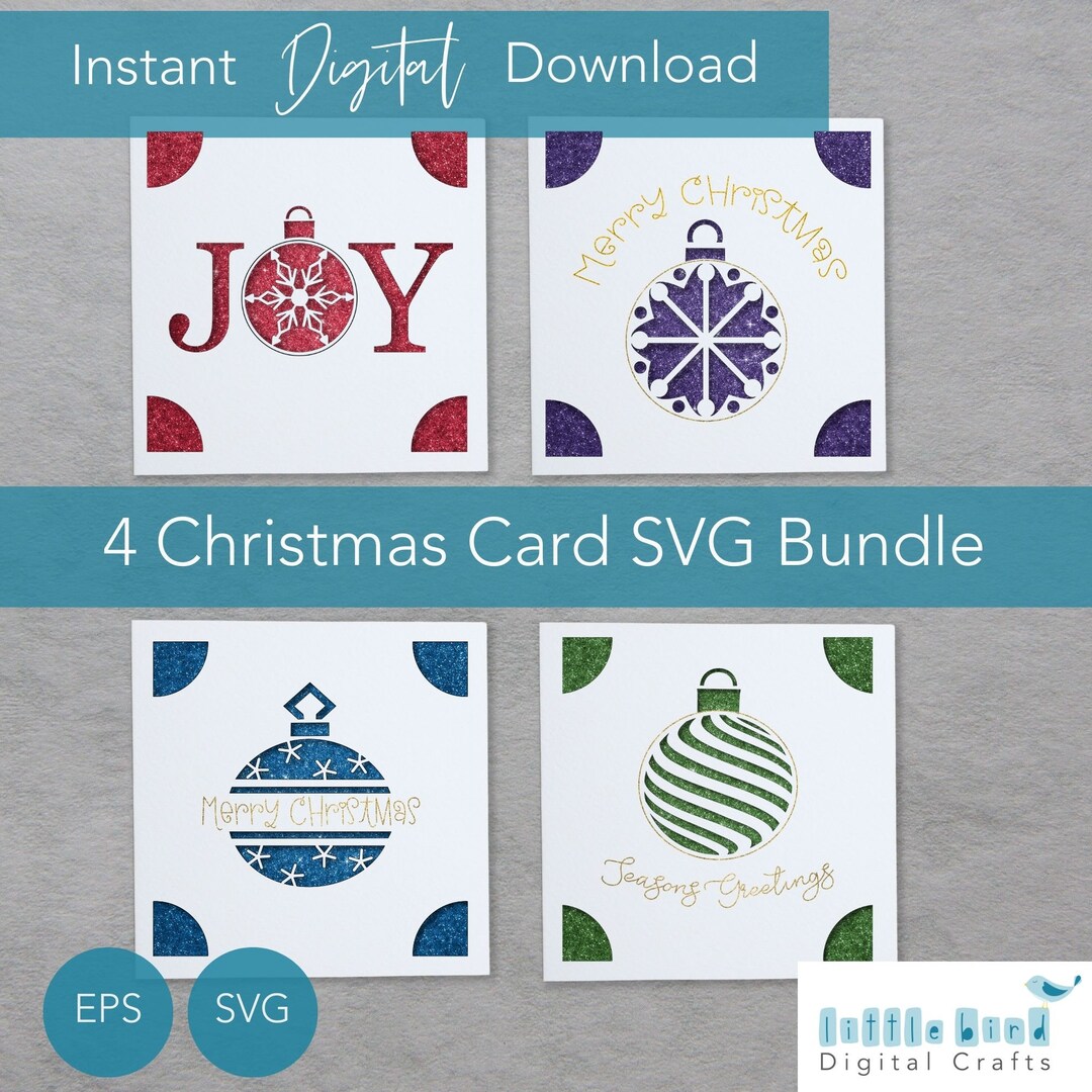 Christmas Card Svg Bundle Christmas Ornament Svg S40 Cricut Insert