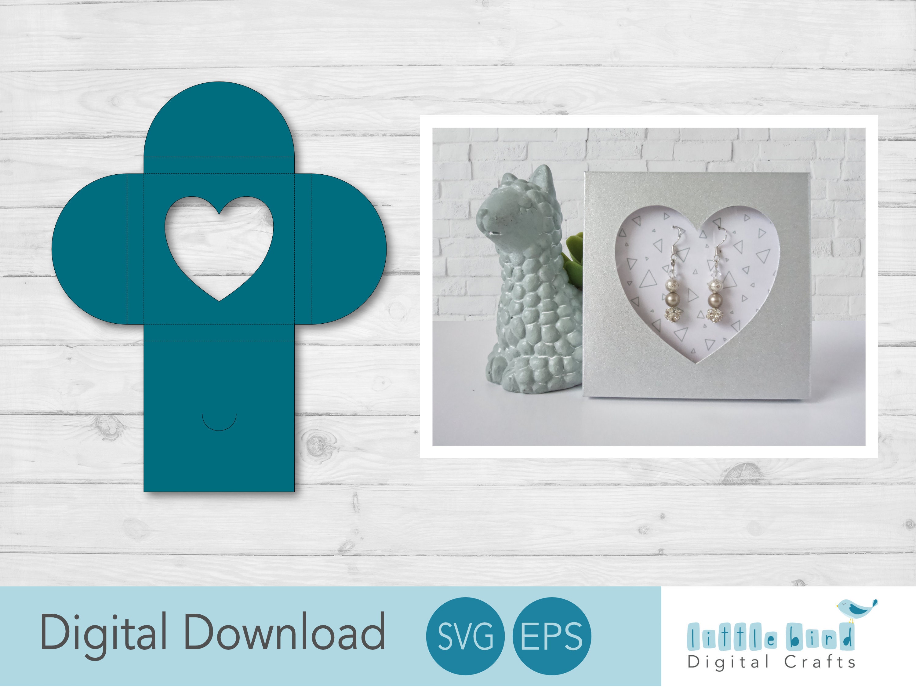 Heart Window Box Template SVG. Jewellery Gift Box SVG - Etsy UK