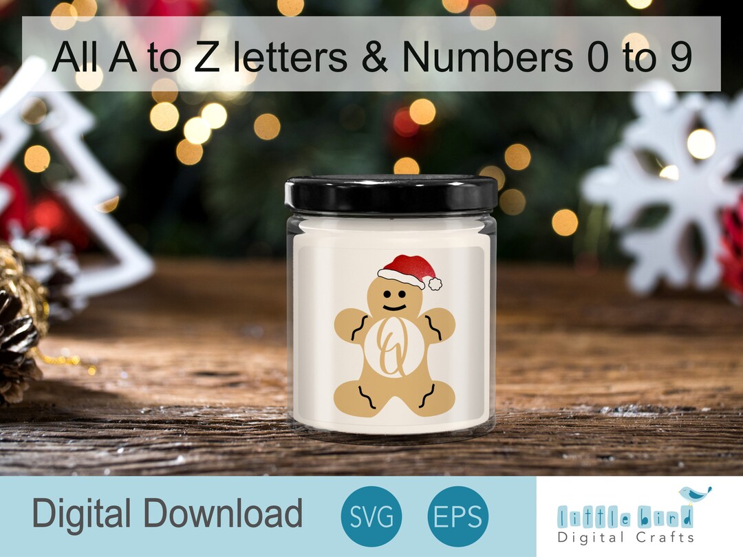 Gingerbread Man Monogram Christmas SVG Bundle, Monogram Letter SVG, All ...