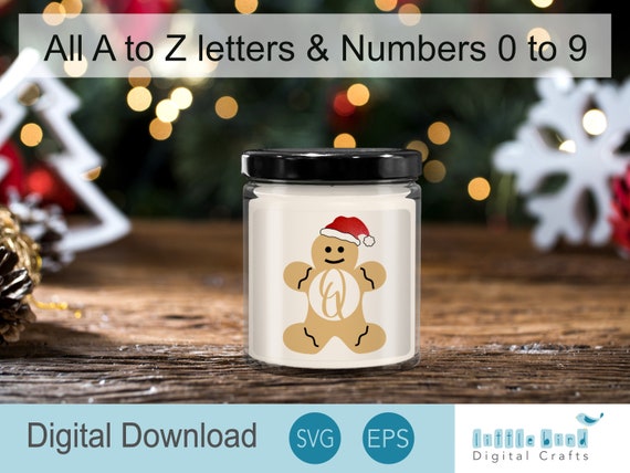 Gingerbread Man Monogram Christmas SVG Bundle Monogram Letter - Etsy