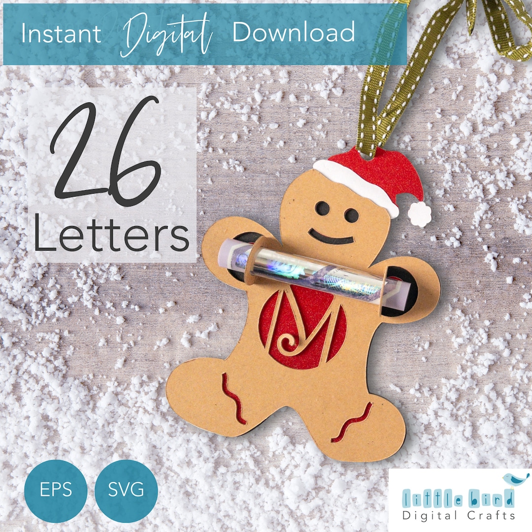 Gingerbread Man Money Holder SVG, Christmas Money Holder Ornament, All ...