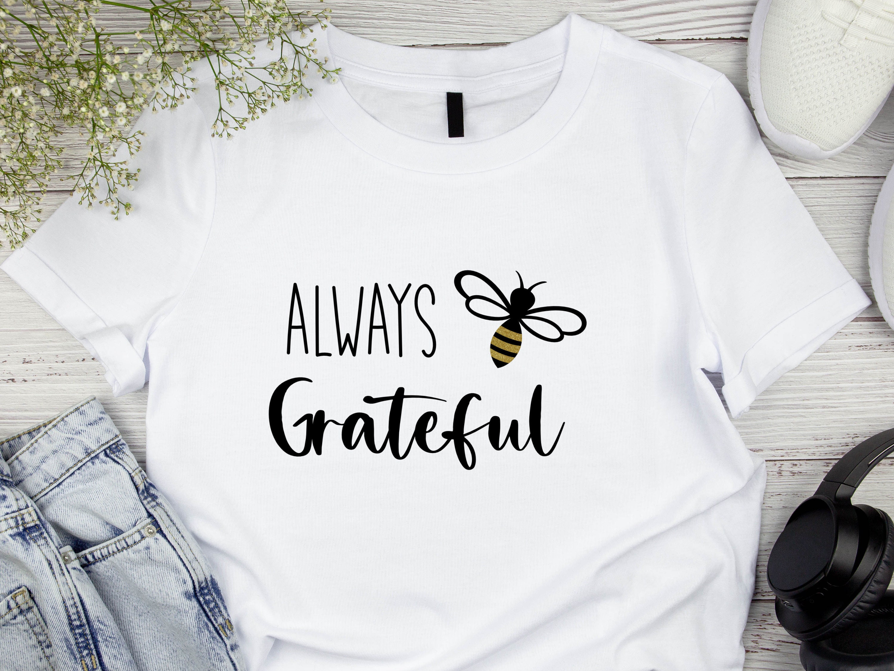 Bee Grateful SVG, Motivational Quote, Home Decor (digital File) - Etsy