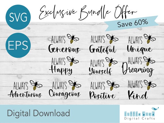 Bee Motivational SVG Bundle Bee Clip Art Bundle for DIY Home | Etsy