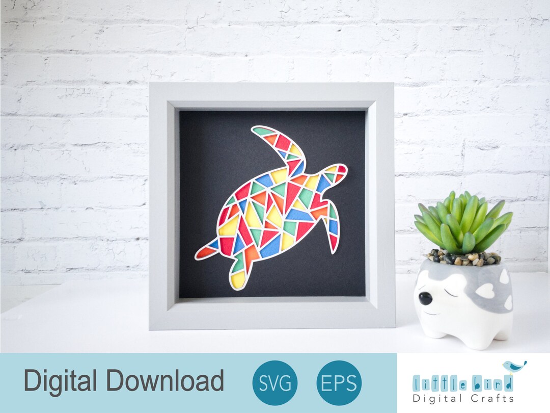 Layered Sea Turtle SVG, Geometric Sea Animals SVG for 3d Box Frame - Etsy