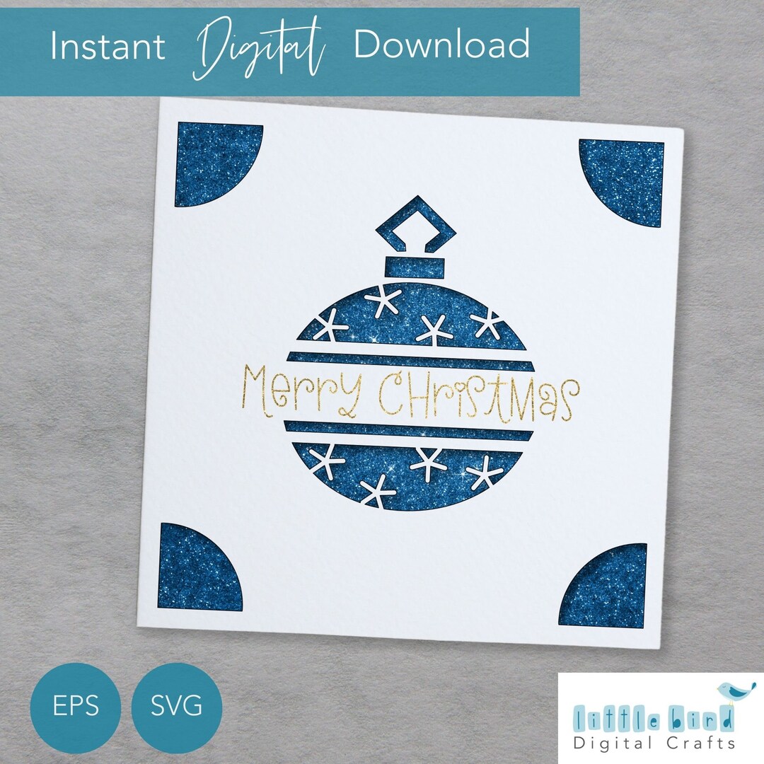 Christmas Ornament SVG Card, Christmas Bauble SVG, S40 Cricut Insert ...
