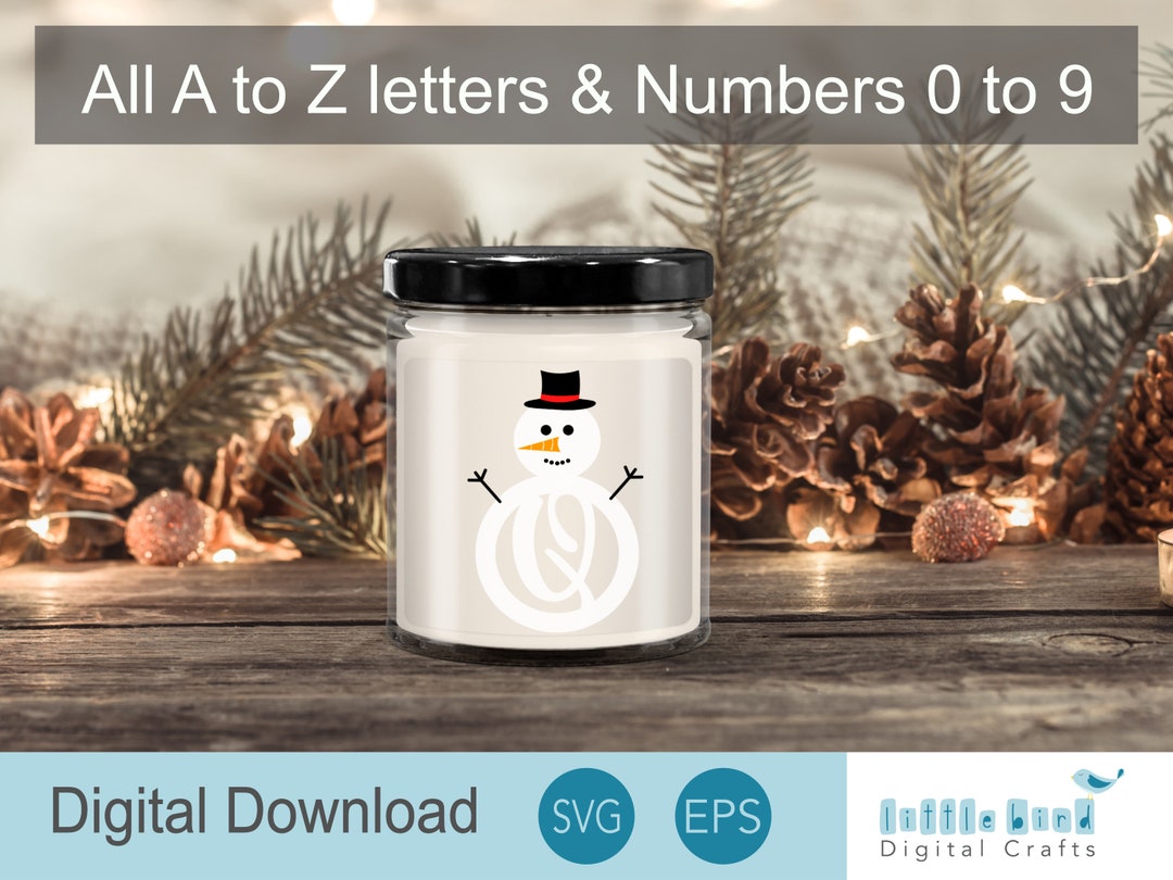 Snowman Monogram Christmas SVG Bundle, Monogram Letter SVG, All 26 ...