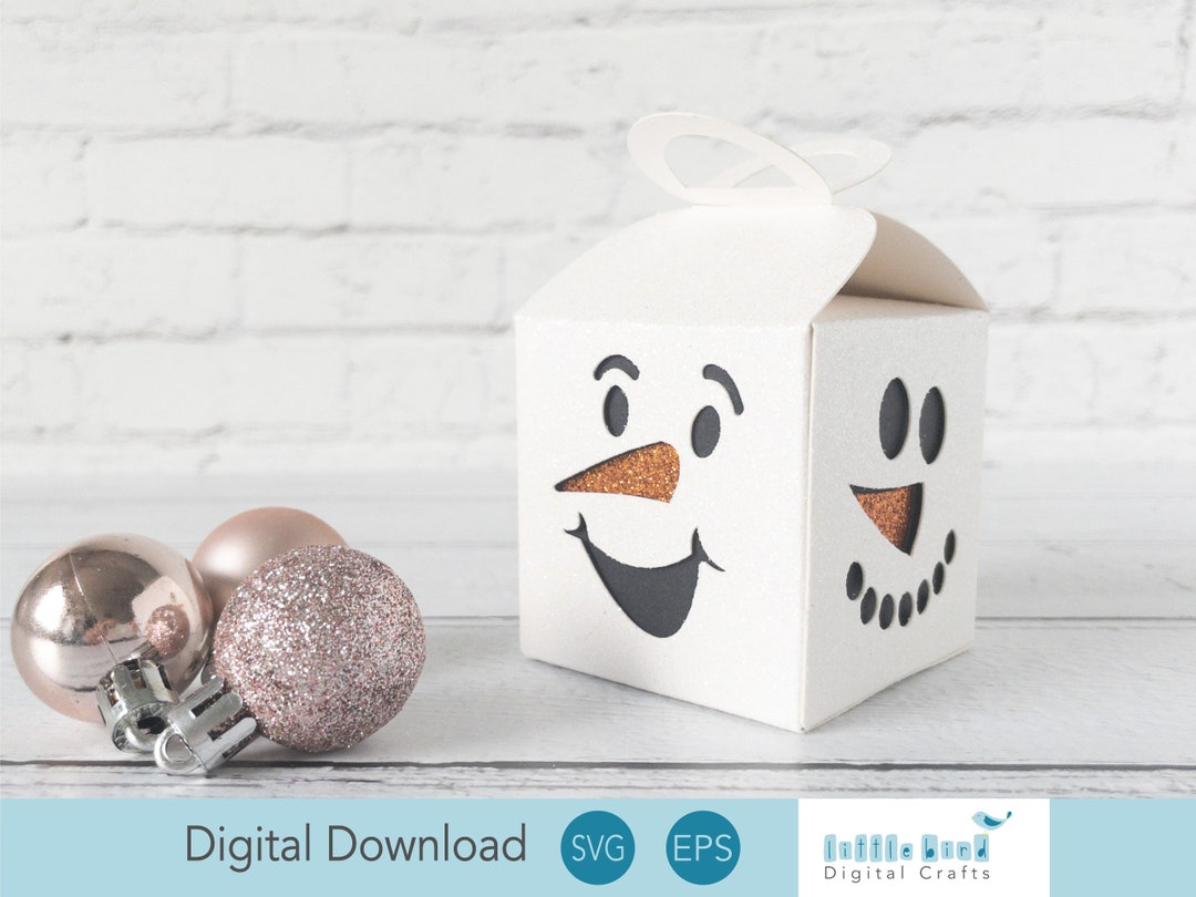 Snowman SVG, Christmas Gift Box SVG, DIY Holiday Giftbox With Snowman ...
