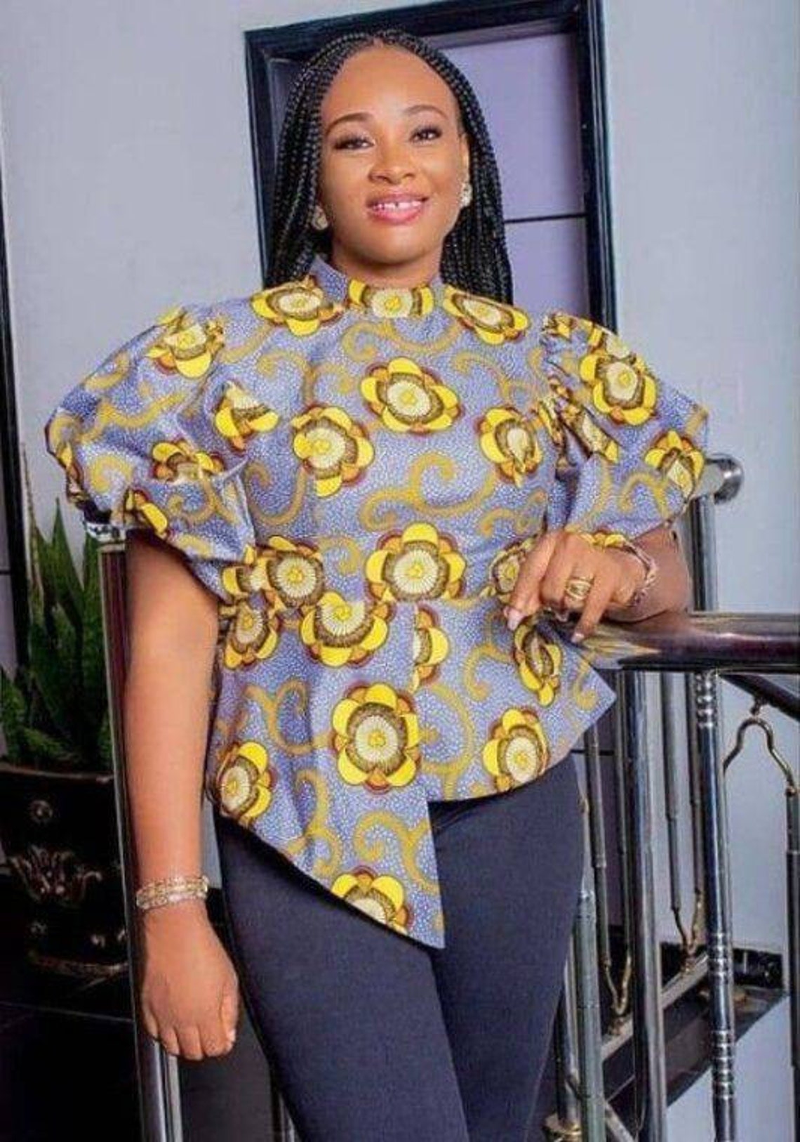 African Print Blouse Fit &flare African Clothing Long - Etsy