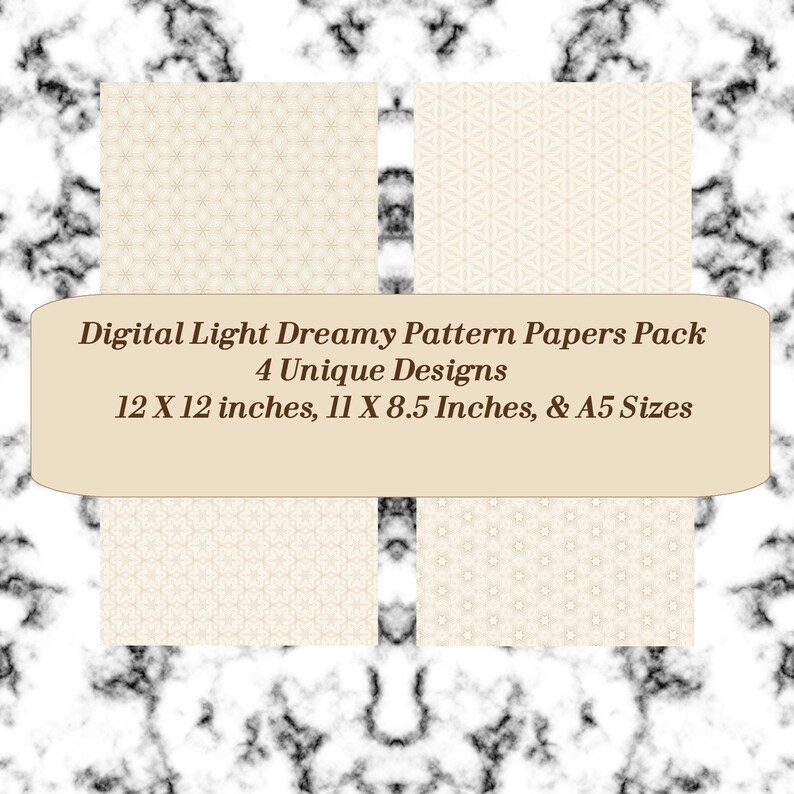 Digital Light Dreamy Patterns Papers Pack Instant Download - Etsy