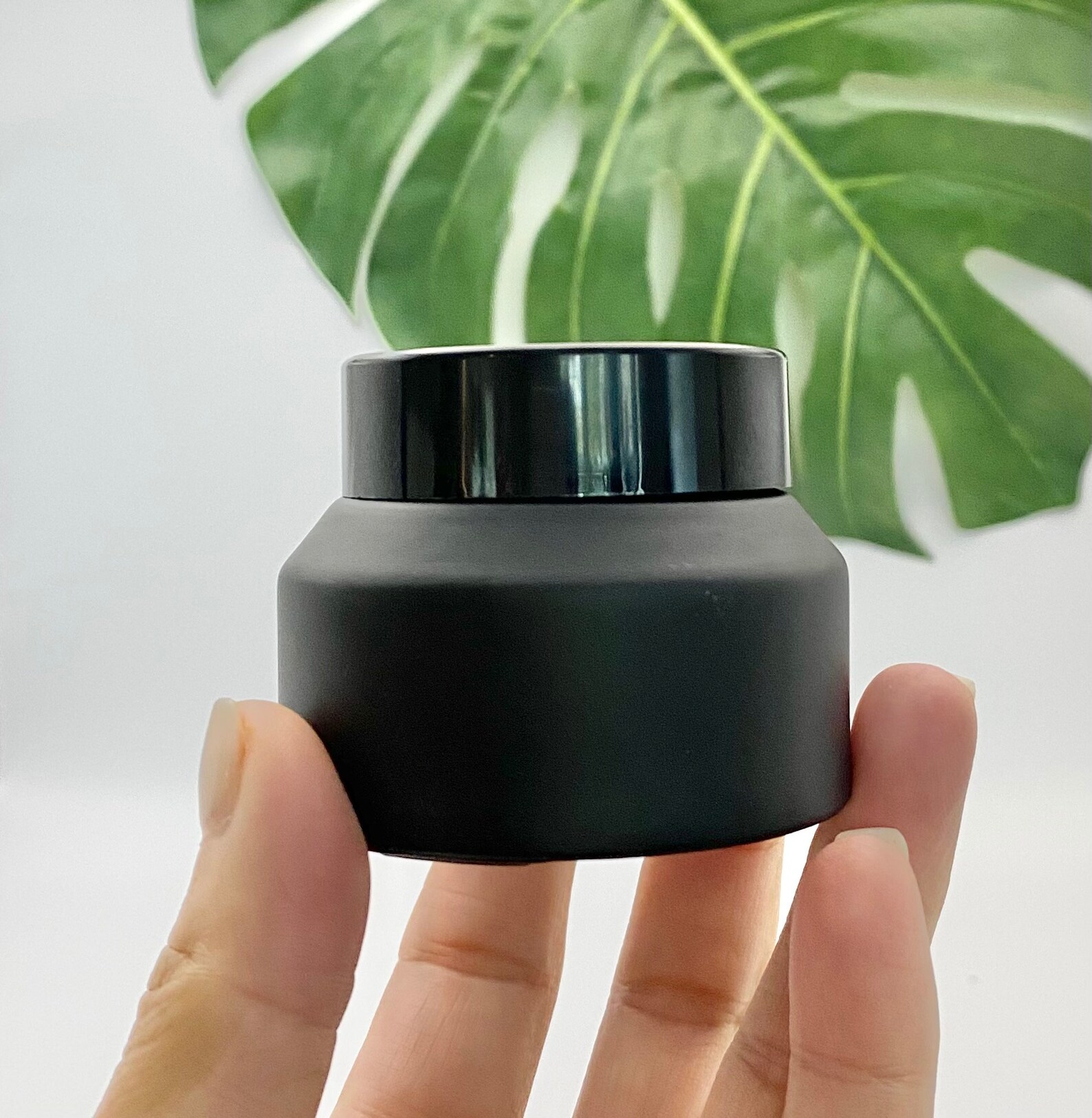 50g Empty Glass Cosmetic Jar , Luxury Glass Jar in Matte Black - Etsy