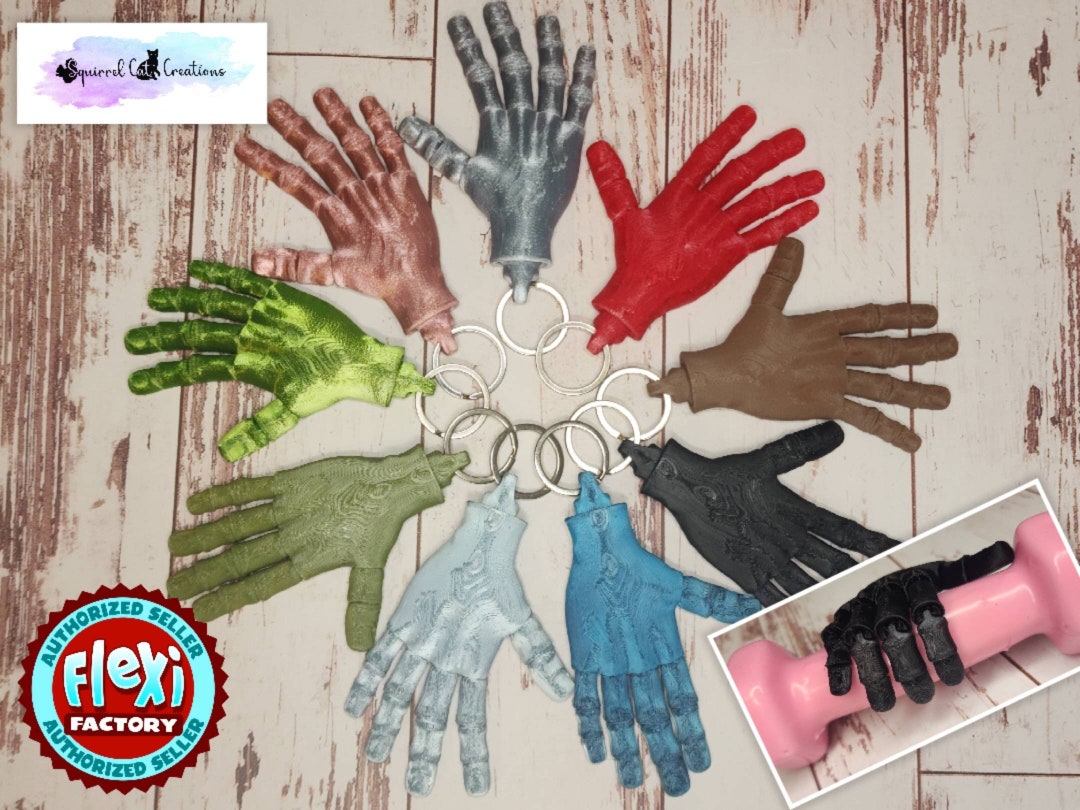 3D Flexi Factory Articulated Hand Keychain - 3D Printed Articulated ...