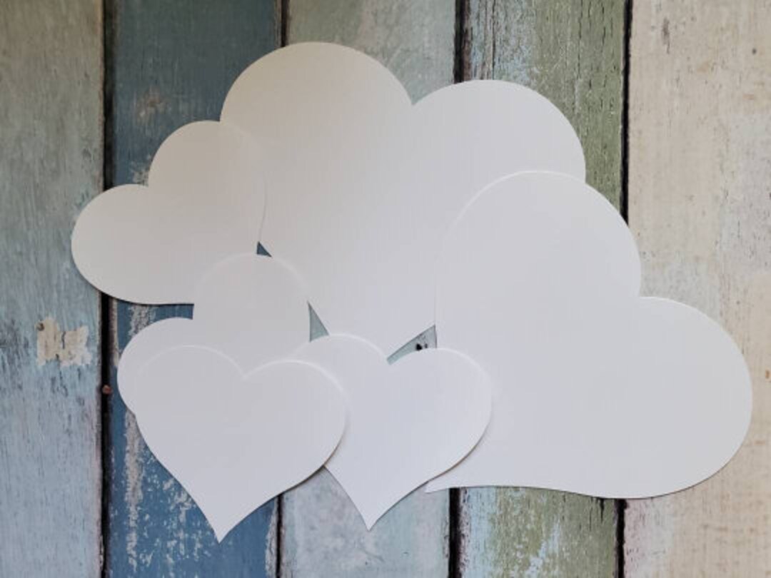White Heart Cardstock Cutouts - Celebration Decor, 65lb (set of 10) - Etsy