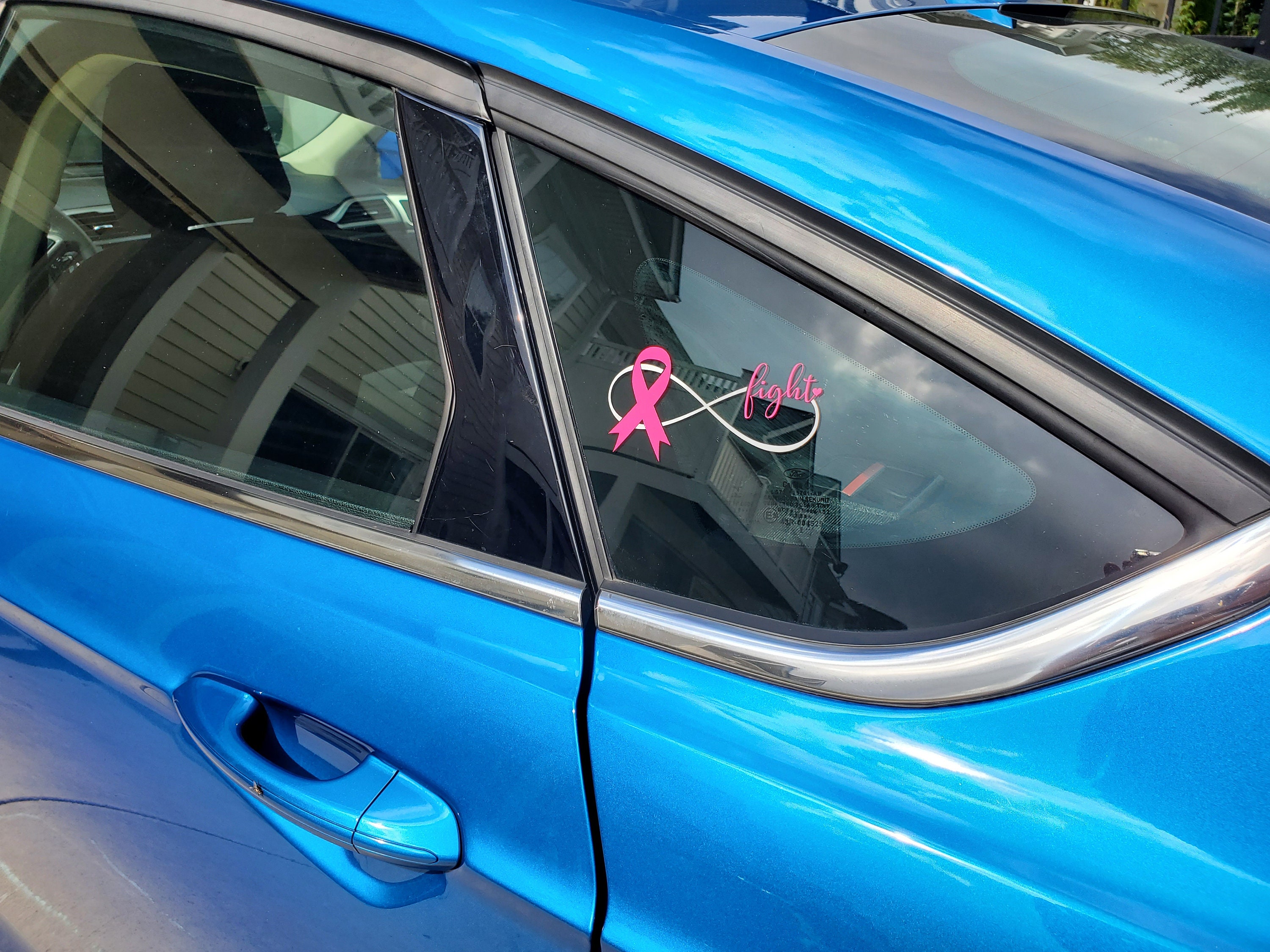 Window Decal Breast Cancer Awareness Ribbon and Fight - Etsy