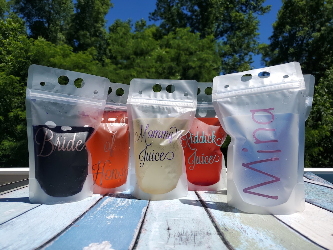 Personalized Drink Pouch for Adult and Kid's Parties Pouches - Booze ...