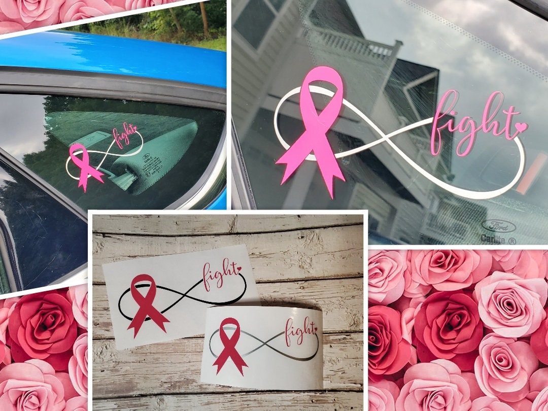 Window Decal Breast Cancer Awareness Ribbon and Fight October Fighter ...