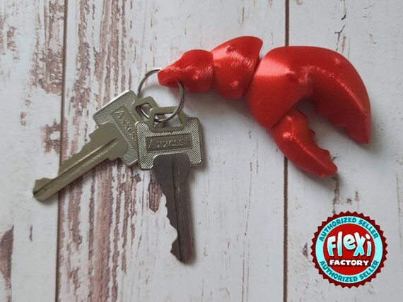 3D Flexi Factory Lobster Crab Claw Keychain Maine Cape Cod - Etsy