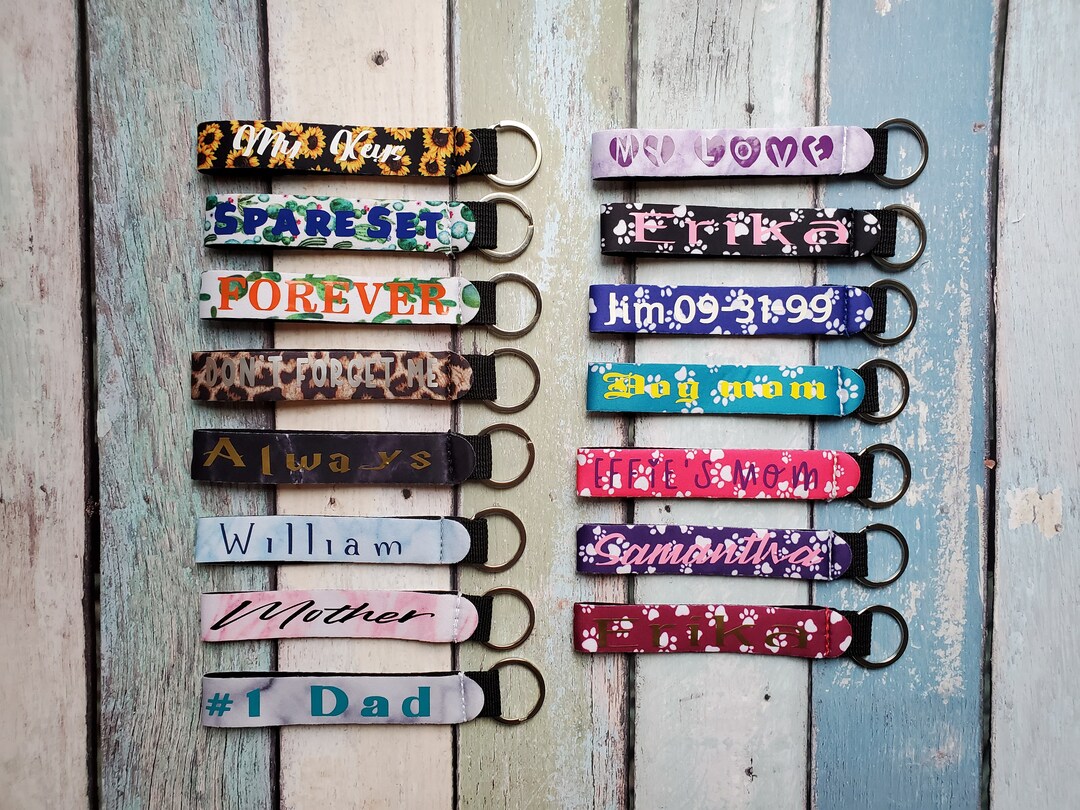 Customized Keychain - Neoprene Wristlet - Wrist Key Chain - Sunflower ...