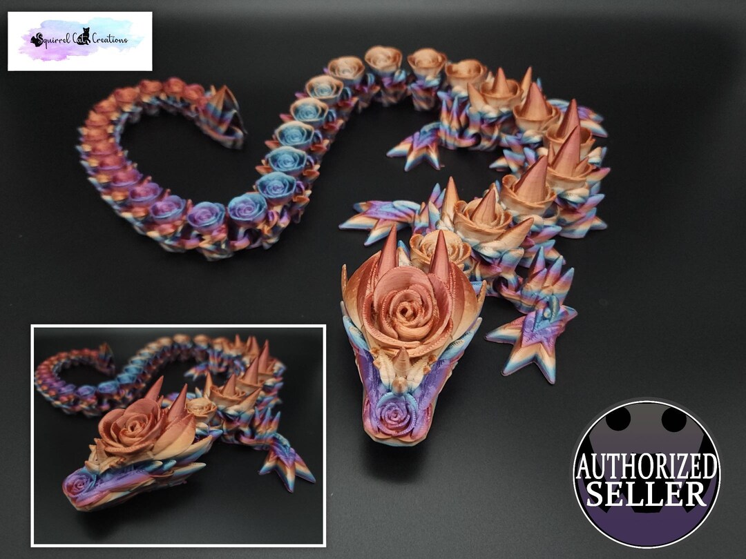 3D Printed Rose Dragon - Present - Authorized Seller – Articulated ...