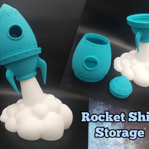 3D Printed Rocket Storage - Desk Accessory for Kid's Room Space NASA ...