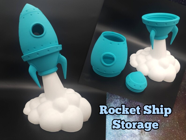 3D Printed Rocket Storage Desk Accessory for Kid's Room - Etsy