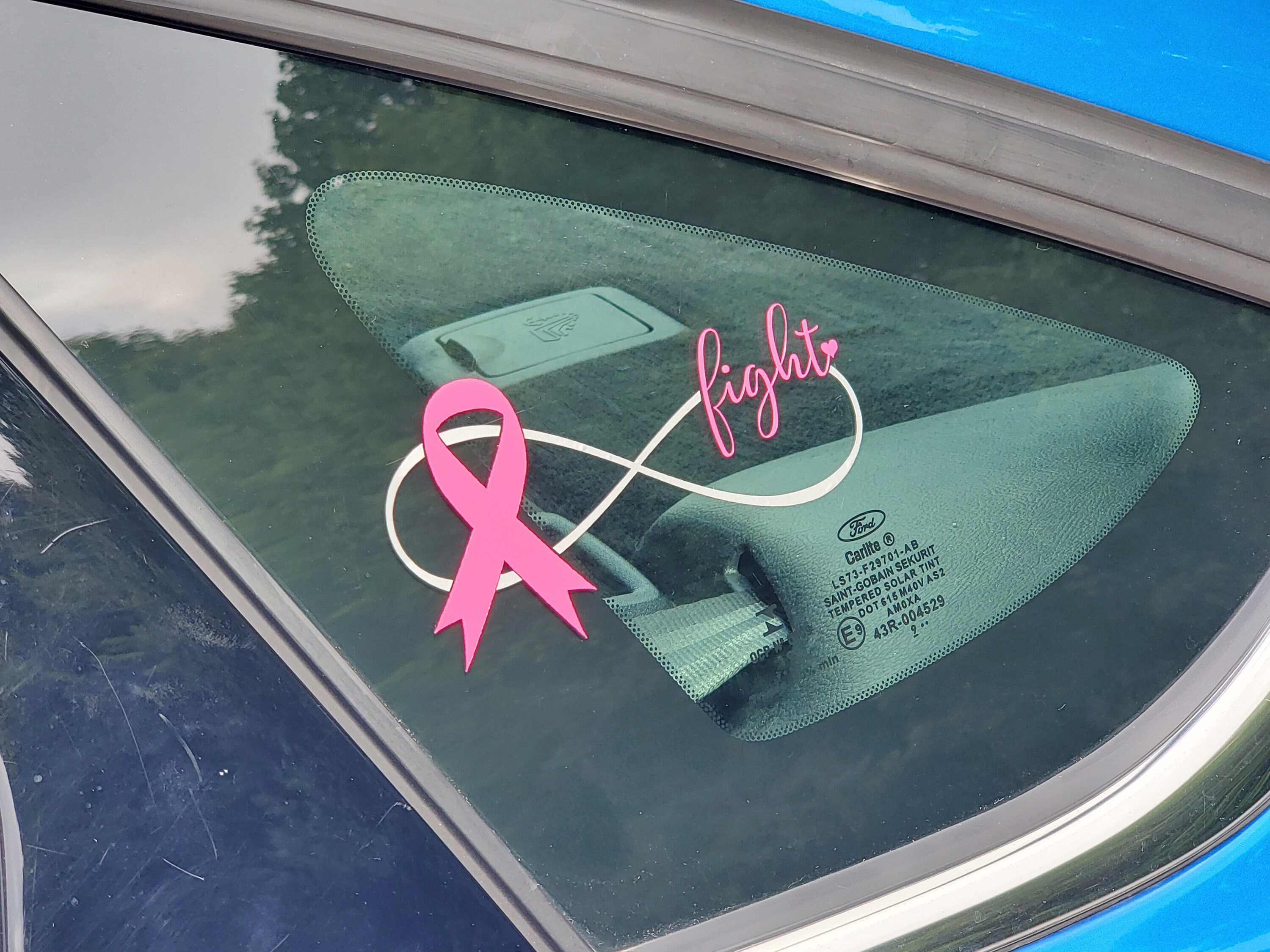 Window Decal Breast Cancer Awareness Ribbon and Fight - Etsy