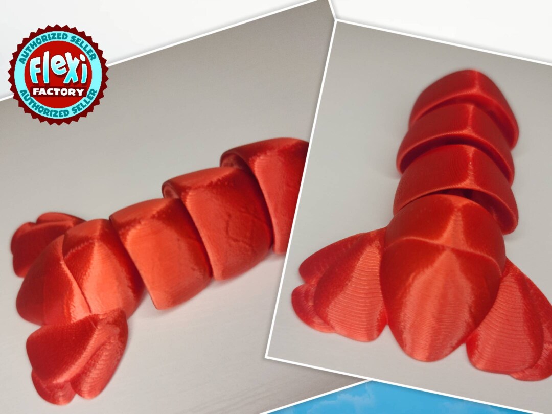 3D Flexi Factory Lobster Tail Keychain Silk Red Maine Cape - Etsy