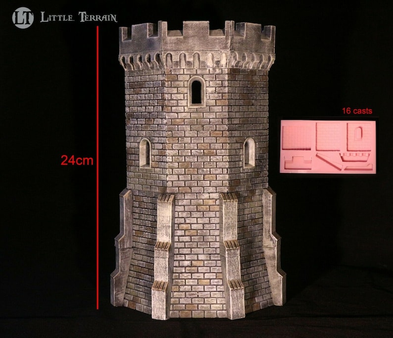 Octagon Tower Walls Mould - Gaming Boards - Dwarven Forge - Hirst Arts ...