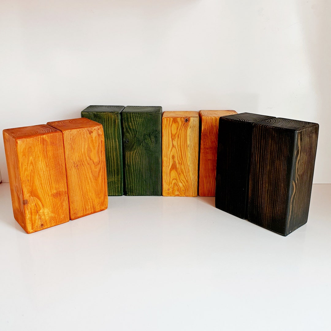 Wooden Yoga Blocks Set of 2 Pcs, Custom Yoga Brick, Yoga Practice ...