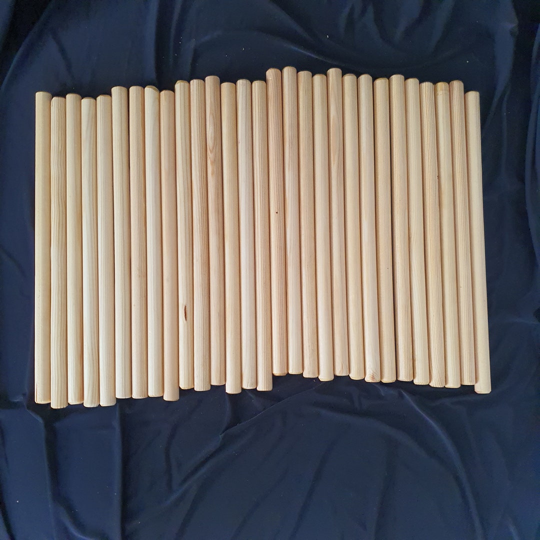 12" 20 Pcs Wooden Rhythm Sticks Set With Handbag, Wooden Musical ...